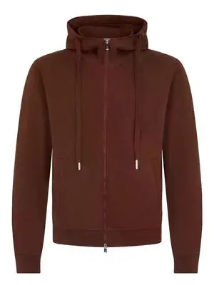 Fedeli Zip-up Drawstring Hoodie - Brown