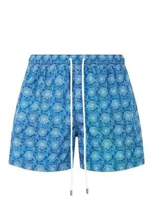 Fedeli Floral Print Swim Shorts - Blue