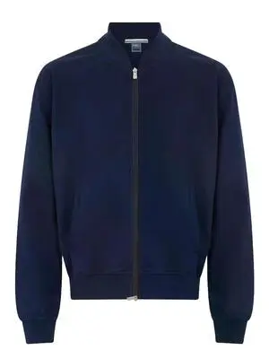 Fedeli Zip-up Ribbed-trim Jacket - Blue