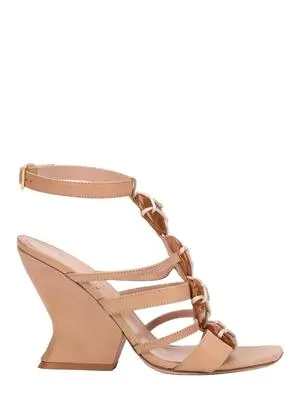 Alberta Ferretti Sculptural Heel Sandals - Neutrals