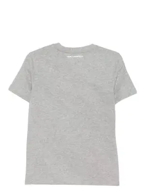 Karl Lagerfeld Ikon Rhinestone Embellished Cotton T-shirt - Grey