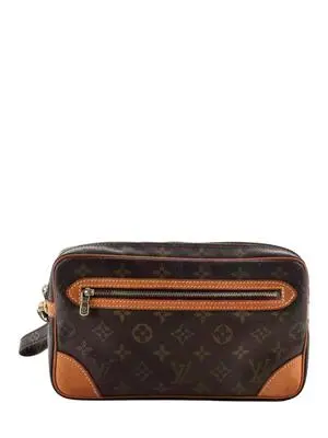 LOUIS VUITTON Monogram Canvas Gm Clutch Bag - Brown