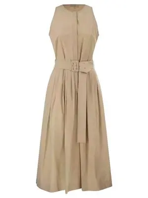 Antonelli Firenze Antonelli Belted Midi Dress Neutrals