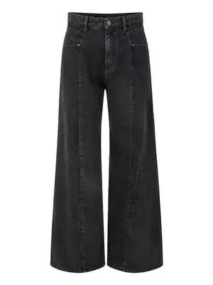 MAISON MARGIELA Washed Black Cotton Cut-out Waistband Jeans - Grey