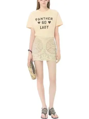 Valentino Garavani Floral Stamp Blanket Mini Skirt - Neutrals