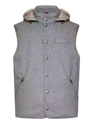 Brunello Cucinelli Brunello Cucinelli Light Grey Wool Padded Gilet Grey