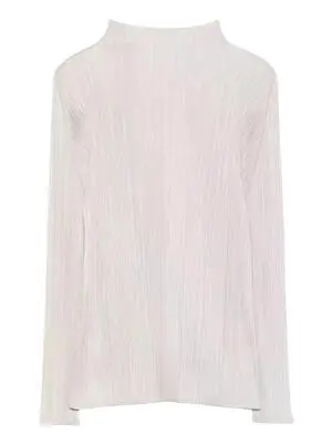 Issey Miyake Long-sleeve High Neck Blouse - Grey