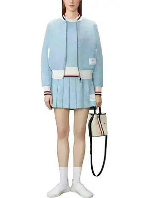 Thom Browne Rwb Stripe Tweed T-shirt - Blue