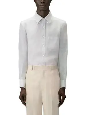 Thom Browne 4-bar Linen Shirt - Grey