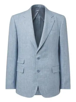 Ralph Lauren Purple Label Glen Linen-blend Blazer - Blue