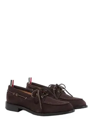 Thom Browne Suede Boat Shoes - Brown