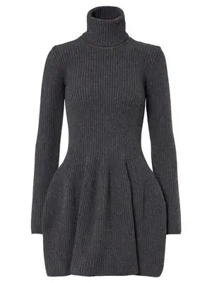 Magda Butrym Ribbed-knit Cashmere Minidress - Grey