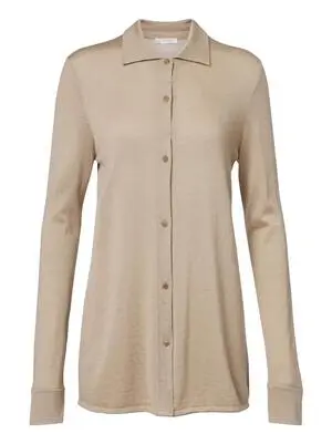 THE ROW Ocari Knitted Cashmere And Silk Shirt - Beige