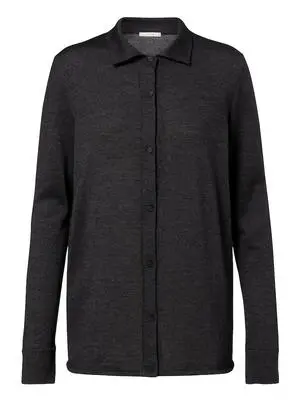 THE ROW Ocari Knitted Cashmere And Silk Shirt - Grey