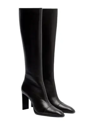 Saint Laurent Venetia Leather Knee-high Boots - Brown