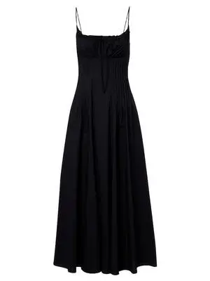 Staud Staud Margi Cotton Poplin Midi Dress Black