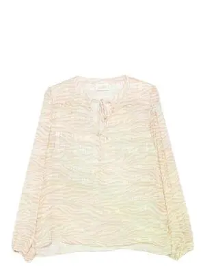 MC2 SAINT BARTH Zebra Print Lurex Blouse - Neutrals