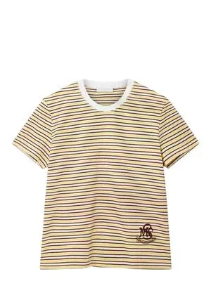 Stella McCartney Striped Logo Patch T-shirt - Yellow