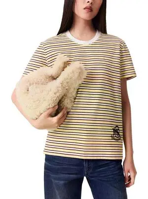 STELLA MCCARTNEY Stella McCartney Striped Logo Patch T-Shirt