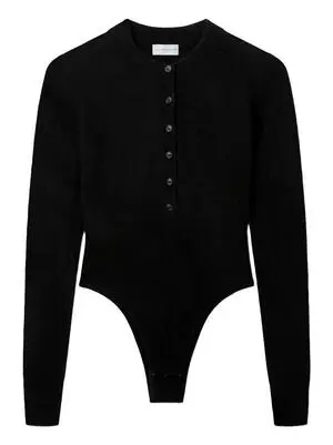 STELLA MCCARTNEY Stella McCartney Black Wool Knitted Crew Neck Cut-Out Detail Long Sleeve Top