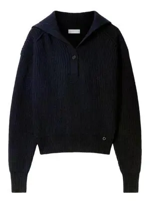 Stella McCartney Ribbed-knit Button-up Sweater - Blue