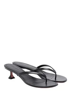 Amina Muaddi Juliette Leather Thong Sandals - Black