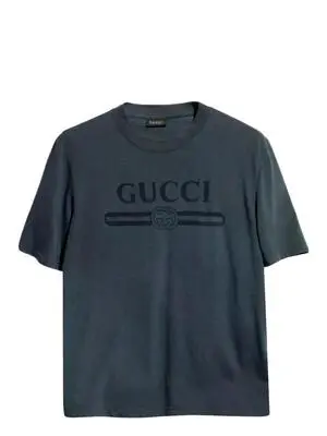 Gucci Logo-print Cotton T-shirt - Blue