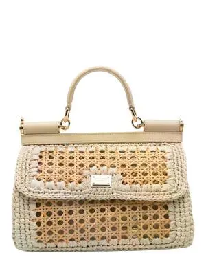 Dolce & Gabbana Sicily Woven Handbag - Neutrals