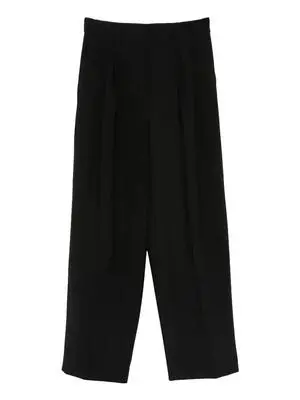 Calvin Klein Pleated Wide-leg Trousers - Black