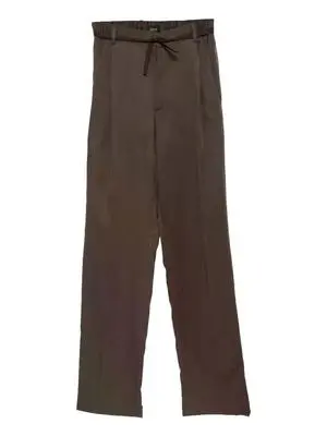 Brioni Silk Drawstring Trousers - Brown