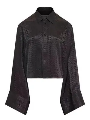 MAISON MARGIELA Viscose Blend Jacquard Shirt - Black