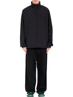 MAISON MARGIELA Nylon Zip Jacket With Embroidered Artwork - Black