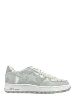 A BATHING APE Bapesta Fs-001 Patent-leather Sneakers - Grey