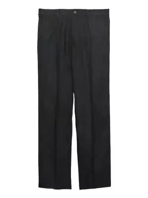 Prada Linen Wide-leg Trousers - Black