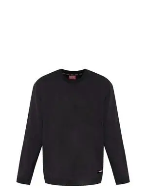 DIESEL® Crew Neck Logo Patch Sweatshirt - Black
