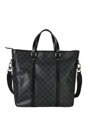 LOUIS VUITTON Damier Graphite Canvas Tadao Tote - Black