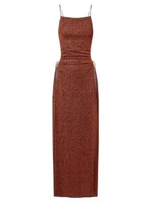 Oseree Lumiere Shell Open-back Maxi Dress - Brown