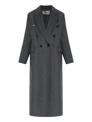 Victoria Beckham Double-breasted Wool Blend Coat - Grey