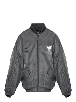 ADIDAS ORIGINALS Adidas X Willy Chavarria Oversized Bomber Jacket - Grey