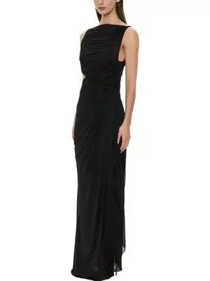 Christopher Esber Theia Squared Ruched Cutout Dress - Black