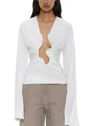 Christopher Esber Salacia Ruched Top - Grey
