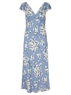 Rixo Cathy Floral-print Crepe Midi Dress - Blue