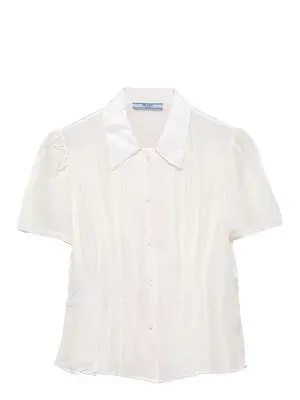 Prada Garment-dyed Washed Silk Shirt - Neutral