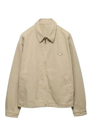 Prada Washed Denim Blouson Jacket - Neutral