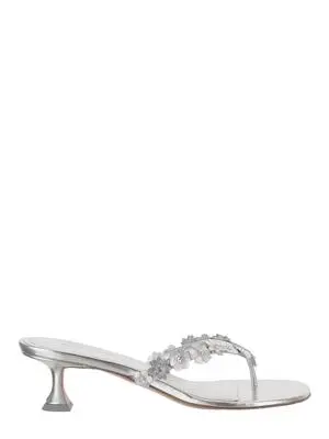 Amina Muaddi Janis Thong Sandals - Silver