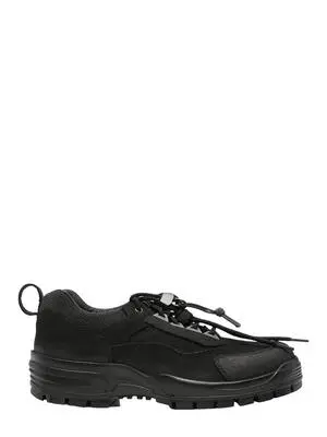 GR10K Low Top Mesh And Nubuck Trainers With Drawstring Closure - Black