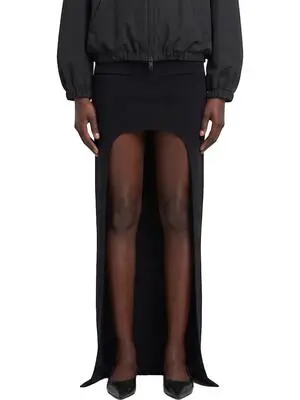 COURREGES Asymmetric Long Skirt - Black