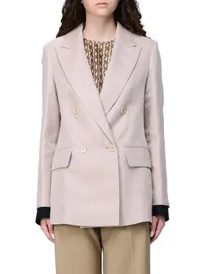Max Mara Double-breasted Silk Blazer With Lapels And Flap Pockets - Camel