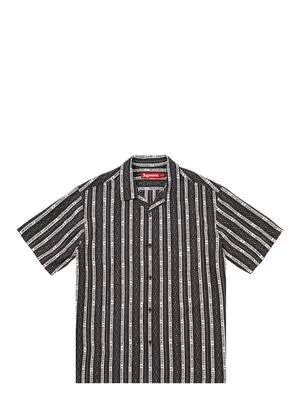 Supreme Old English Stripe Silk Short-sleeve Shirt - Black