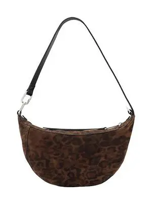 ALLSAINTS Luna Suede Leopard Print Shoulder Bag - Leopard Brown